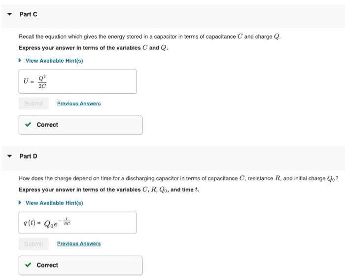 Solved Part E How does the current depend on time for a | Chegg.com