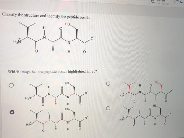 Solved 3 Res Classify the structure and identify the peptide | Chegg.com