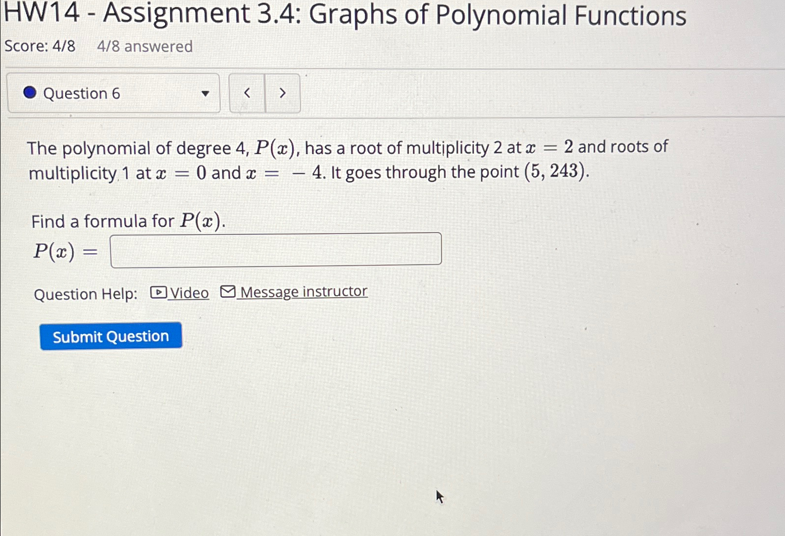 Solved HW14 - ﻿Assignment 3.4: Graphs of Polynomial | Chegg.com