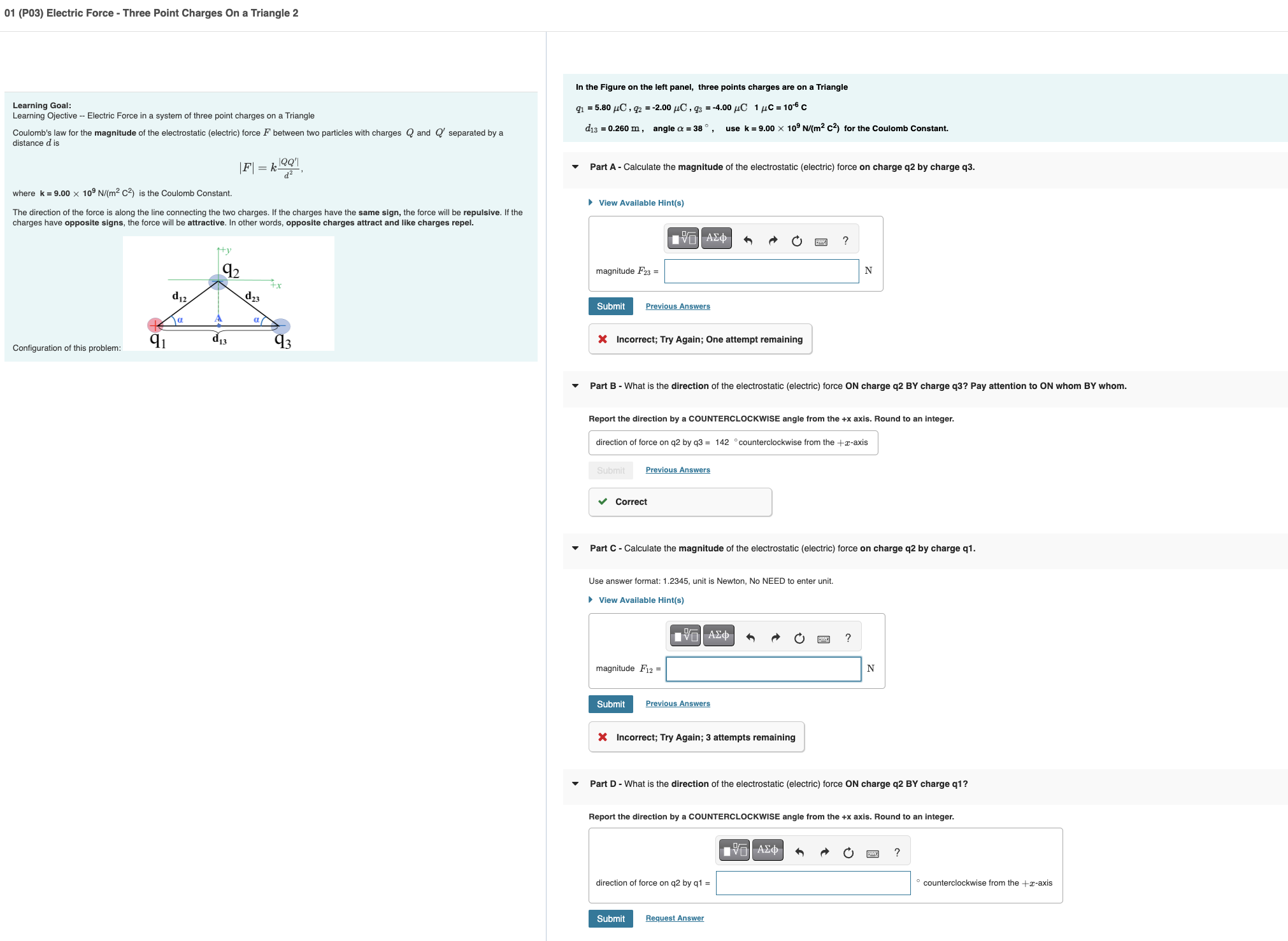 Solved Learning Goal: To find the magnitude and the | Chegg.com