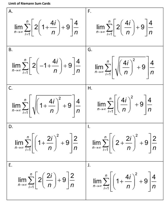 Solved Definite Integral Cards Definite Integral #1 Definite | Chegg.com