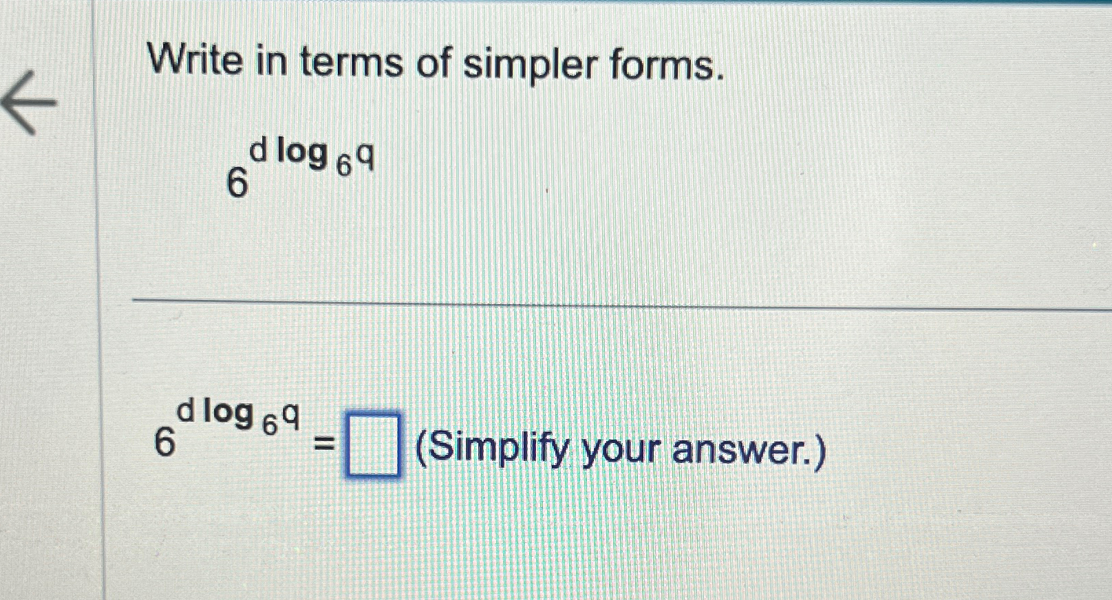 Write in terms of simpler | Chegg.com