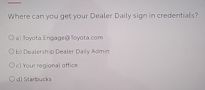 Solved Where can you get your Dealer Daily sign in | Chegg.com