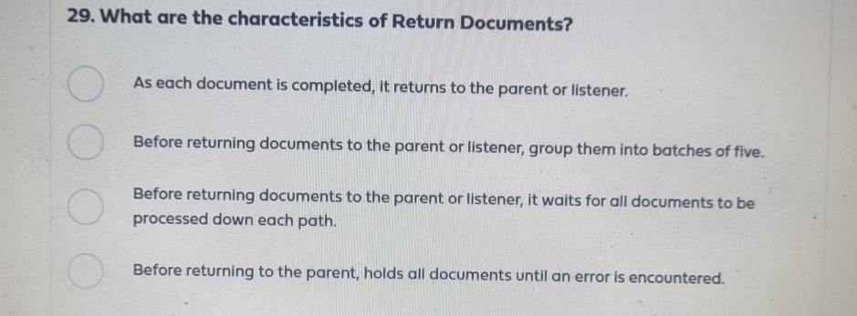 Solved in boomi What are the characteristics of Return | Chegg.com