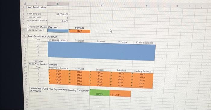 Solved Excel Online Structured Activity: Loan Amortization | Chegg.com