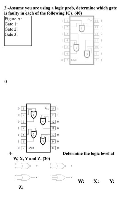 Solved 3 -Assume you are using a logic prob, determine which | Chegg.com