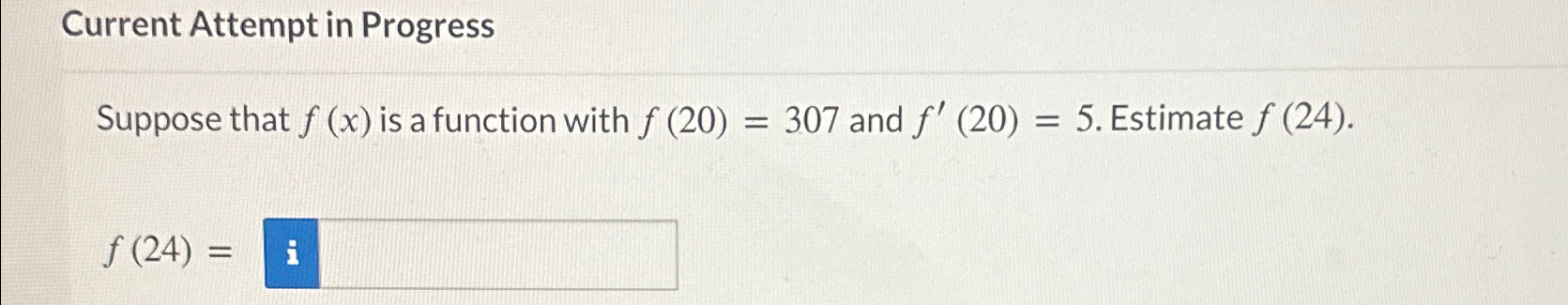 Solved Current Attempt in ProgressSuppose that f(x) ﻿is a | Chegg.com