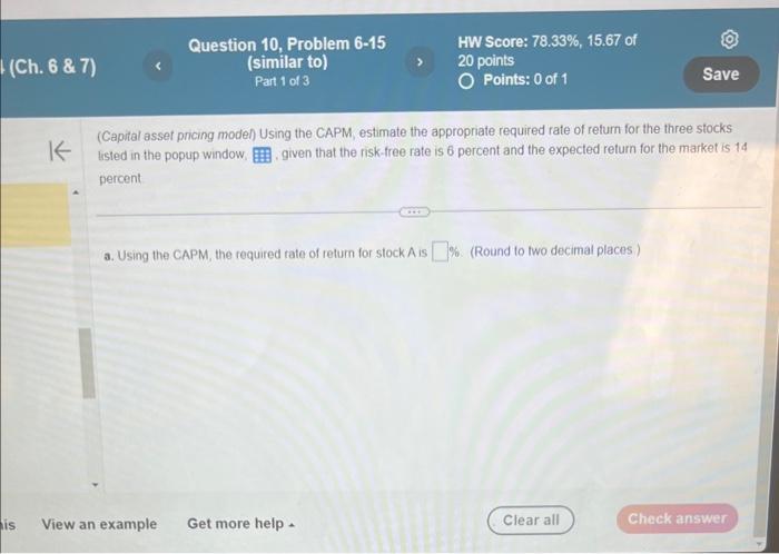 Solved (Capital asset pricing model) Using the CAPM, | Chegg.com
