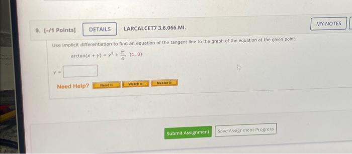 Solved Use implicit differentation to find an equation of | Chegg.com