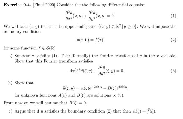 Solved Exercise 0.4. [Final 2020] Consider the the following | Chegg.com