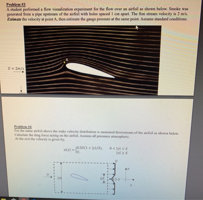 Solved Problem #3 A student performed a flow visualization | Chegg.com