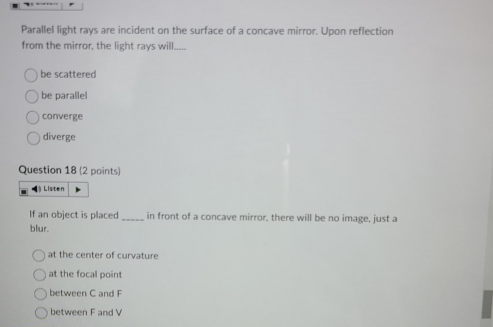 Solved Parallel light rays are incident on the surface of a | Chegg.com
