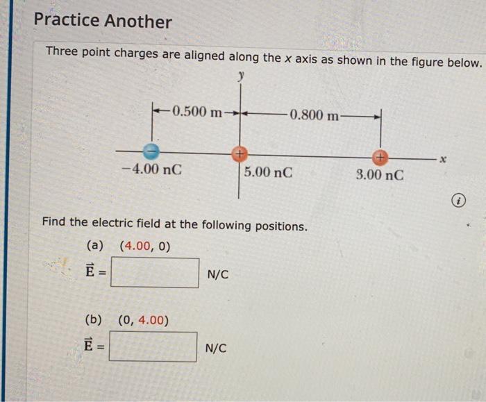 Solved Three point charges are aligned along the x axis as | Chegg.com