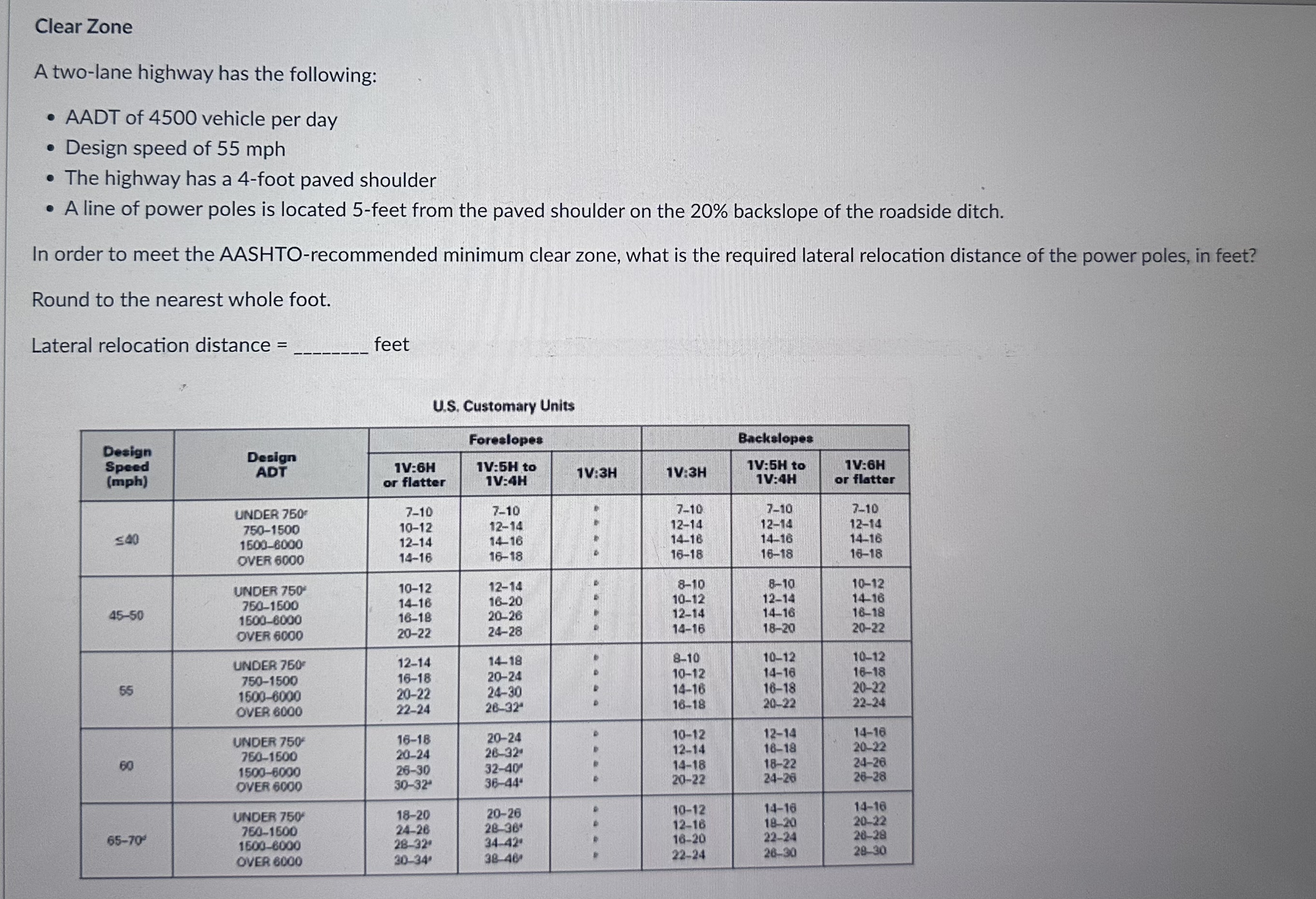 Solved Clear ZoneA two-lane highway has the following:AADT | Chegg.com