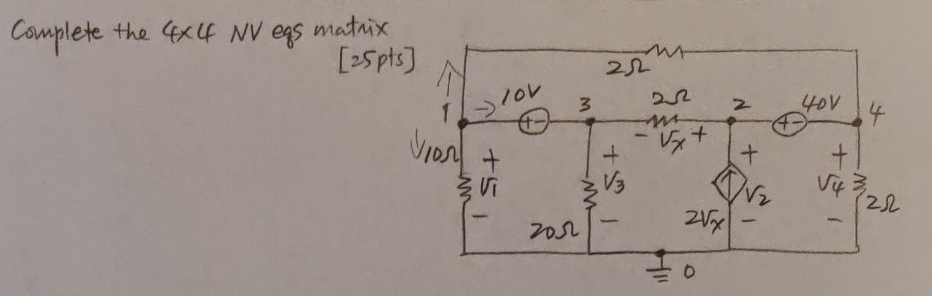 Solved Complete the 4×4NV eqs matrix | Chegg.com