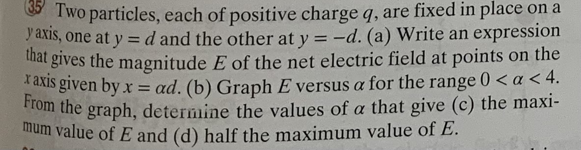 (35) ﻿Two particles, each of positive charge q, ﻿are | Chegg.com