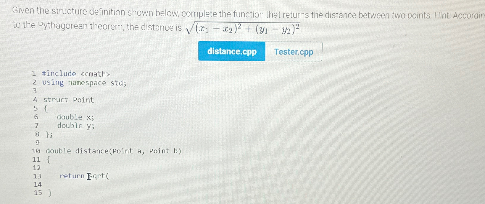 Solved Given the structure definition shown below, complete | Chegg.com