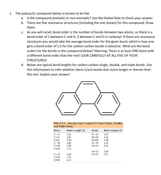 Solved 1. The polycyclic compound below is known to be flat. | Chegg.com