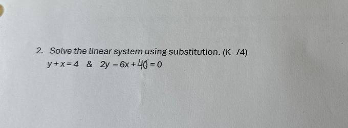 Solved Solve the linear system using substitution. | Chegg.com