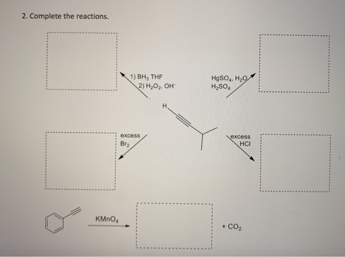Solved 2. Complete the reactions. 1) BH3 THE 2) H2O2, OH | Chegg.com