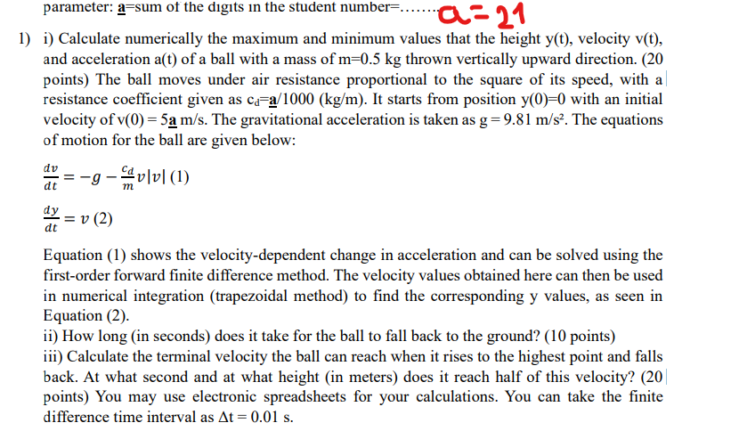Solved parameter: a?= ﻿sum of the digits in the student | Chegg.com