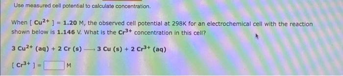 Solved Predict cell potential under nonstandard conditions. | Chegg.com
