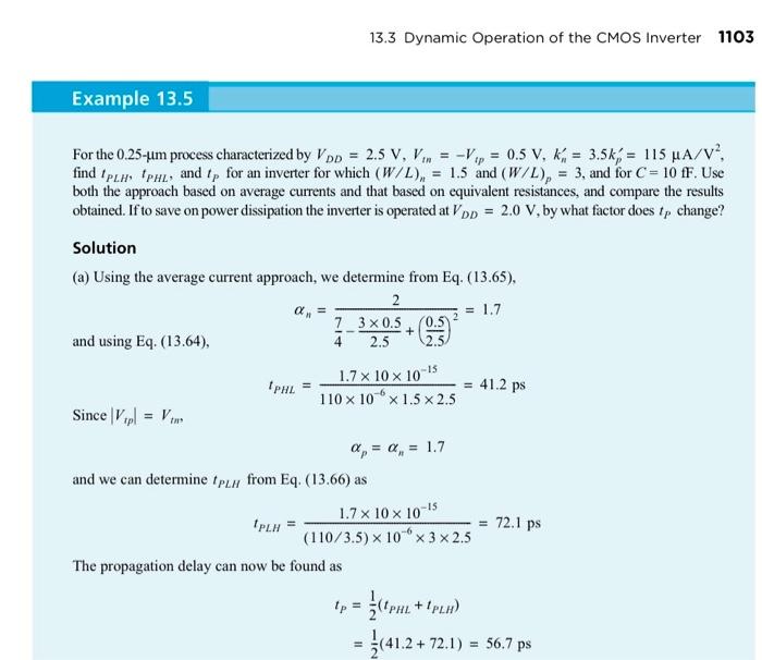 Solved Problem #4; For a CMOS inverter fabricated in a | Chegg.com