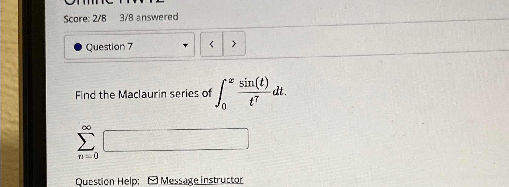 Solved Score: 283/8 ﻿answeredFind the Maclaurin series of | Chegg.com