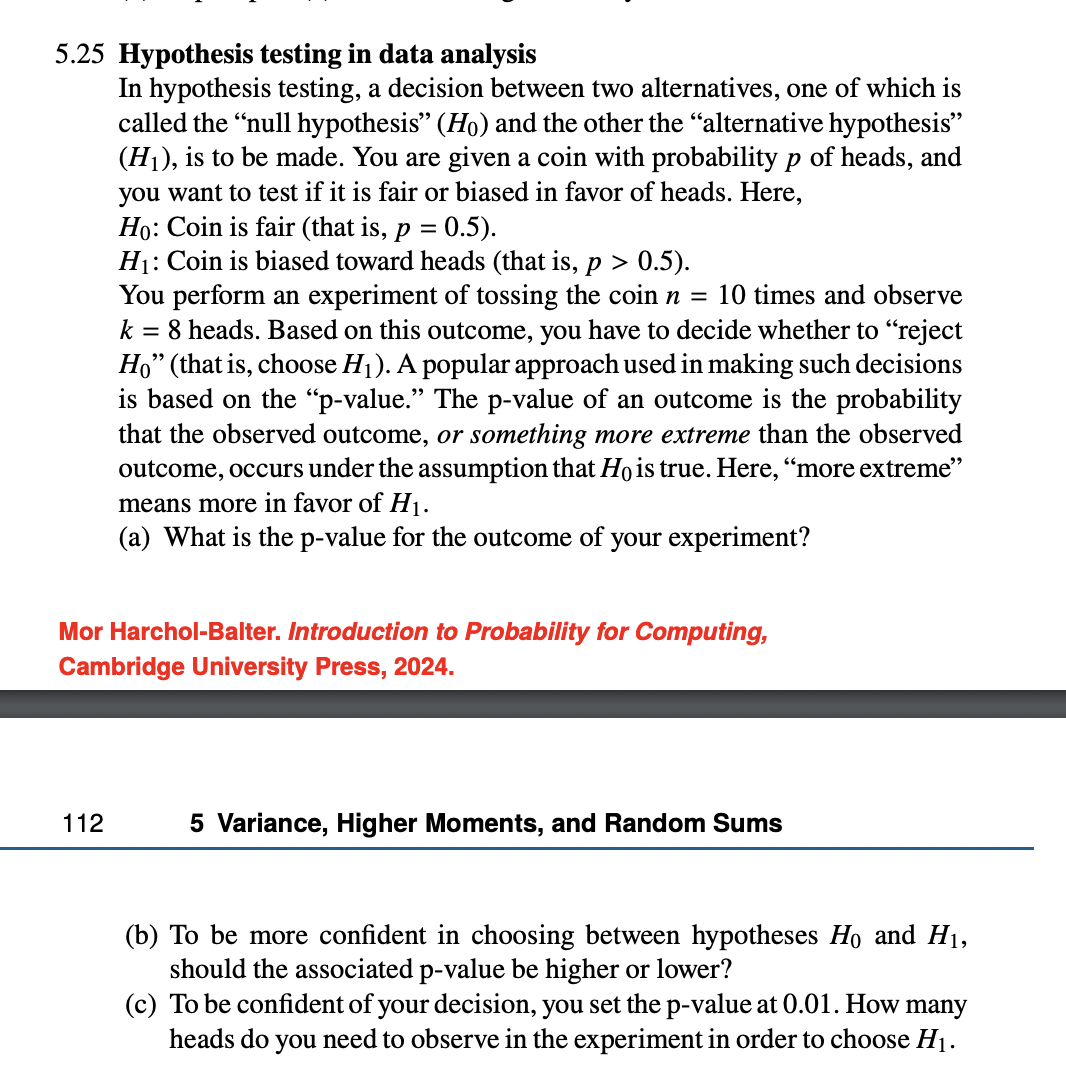 Solved 5.25 ﻿Hypothesis testing in data analysisIn | Chegg.com