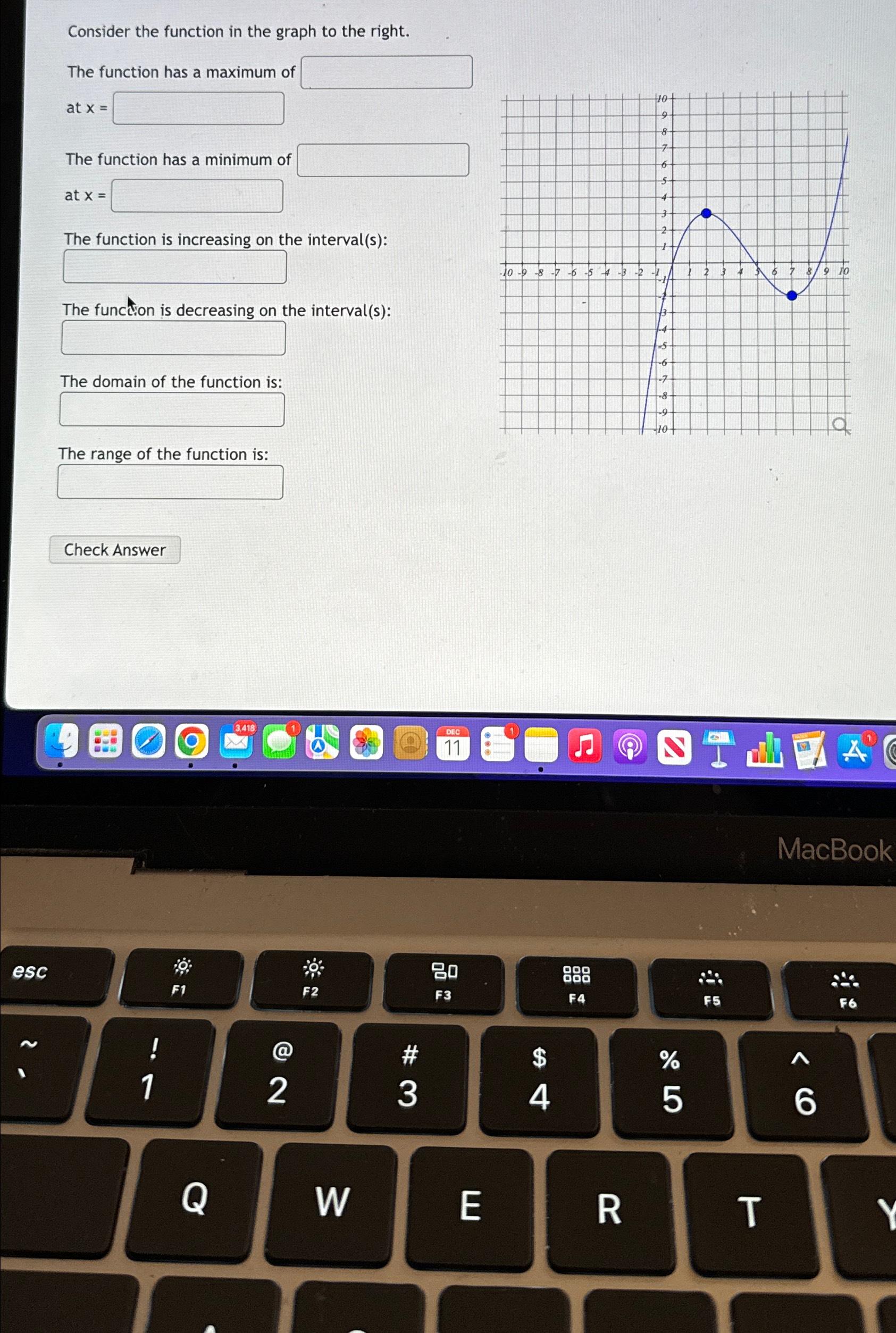 Solved Consider the function in the graph to the right.The | Chegg.com