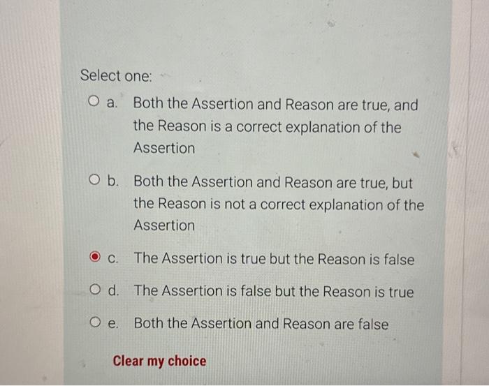Solved The following is an Assertion/Reason question. These | Chegg.com