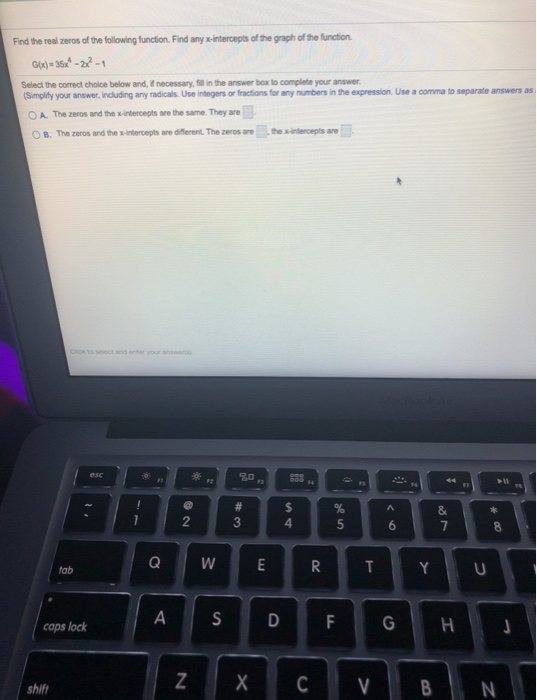 Solved Find the real zeros of the following function. Find | Chegg.com