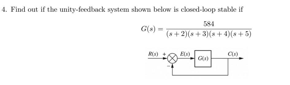 Solved Find out if the unity-feedback system shown below is | Chegg.com