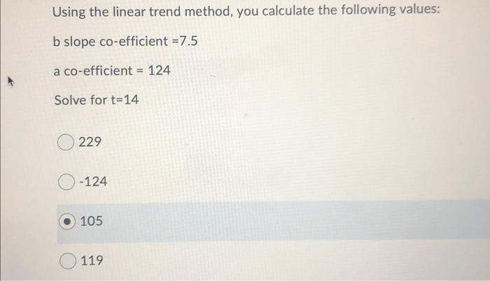 Solved Using the linear trend method, you calculate the | Chegg.com