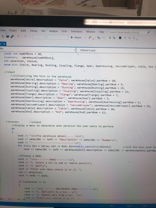 Solved *******MODIFICATION*********** "Modify Inventory Bins | Chegg.com