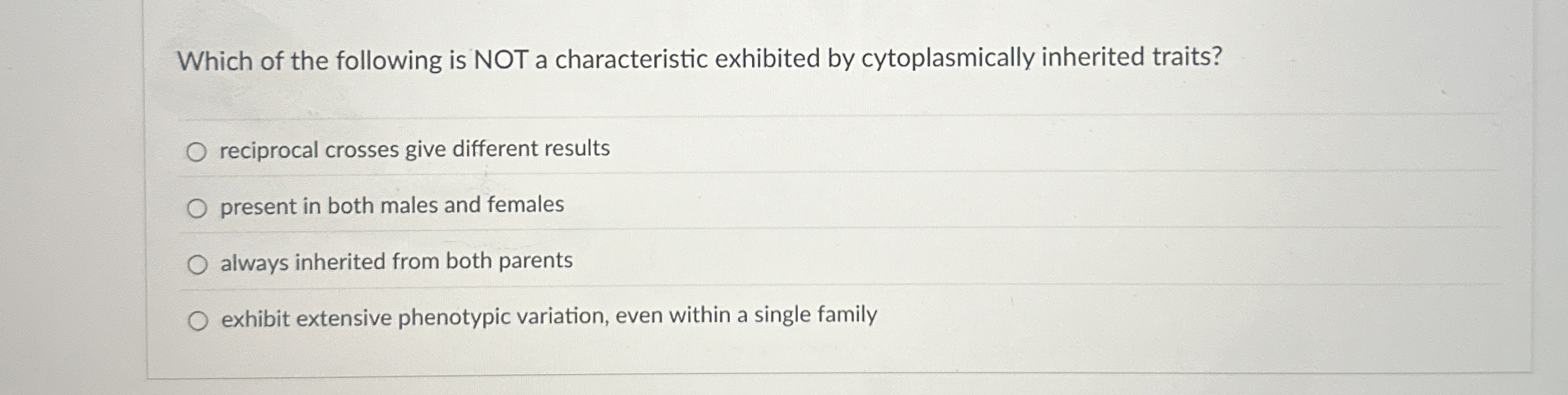 Solved Which of the following is NOT a characteristic | Chegg.com