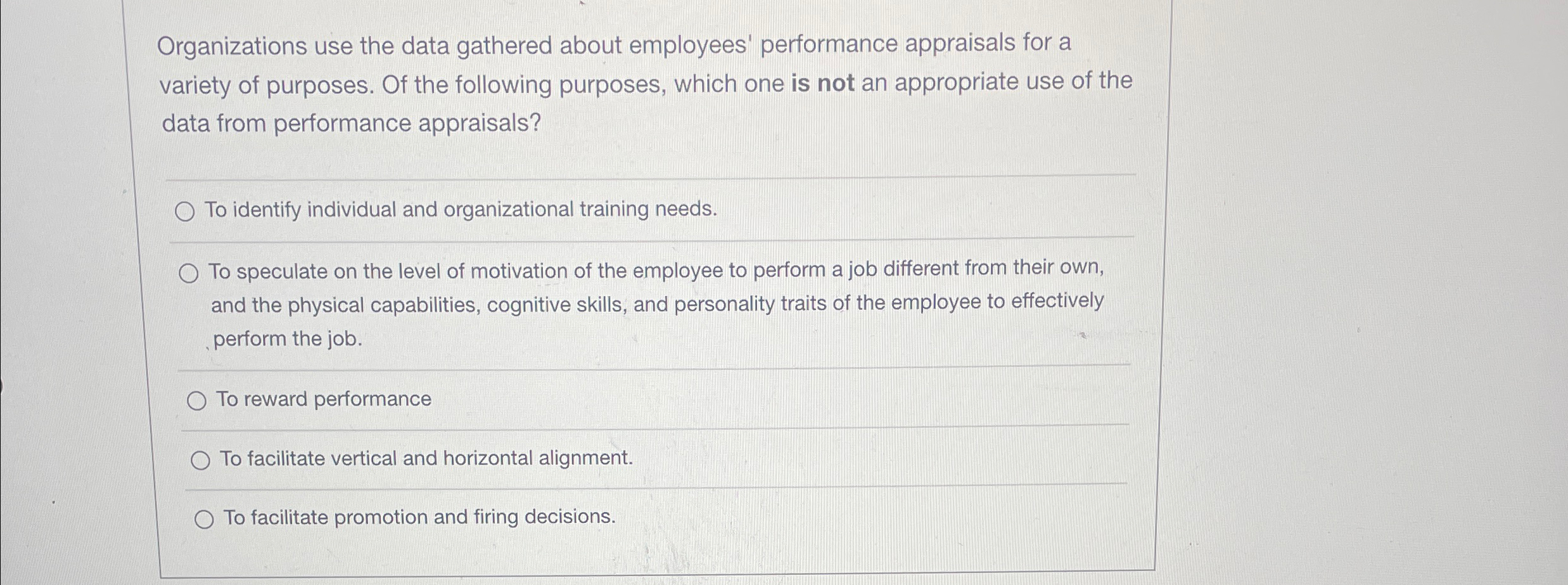 Solved Organizations use the data gathered about employees' | Chegg.com