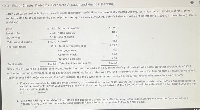 Solved Ch 09: End-of-Chapter Problems - Corporate Valuation | Chegg.com Solved Ch 09: End-of-Chapter Problems - Corporate Valuation | Chegg.com