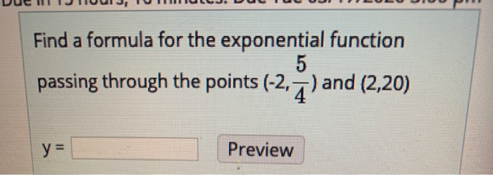 Solved UUTIOIJ Find a formula for the exponential function | Chegg.com