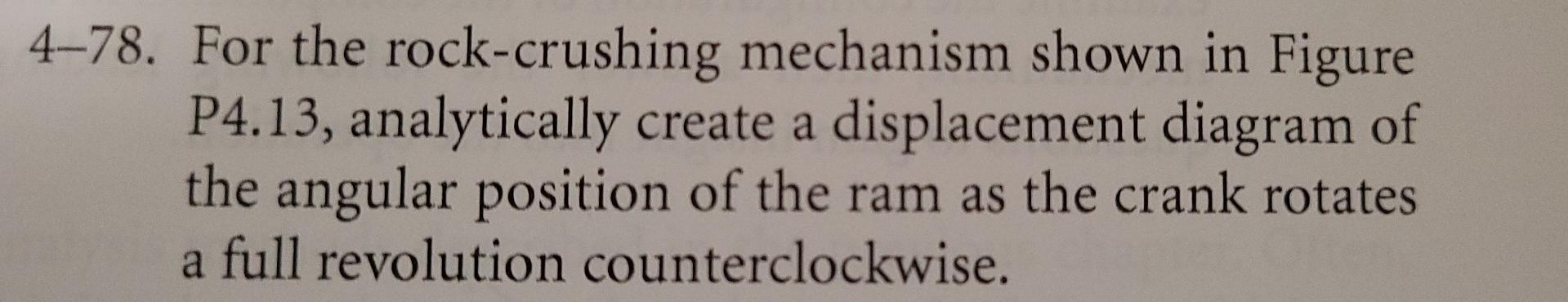 Solved 4–78. For the rock-crushing mechanism shown in Figure | Chegg.com
