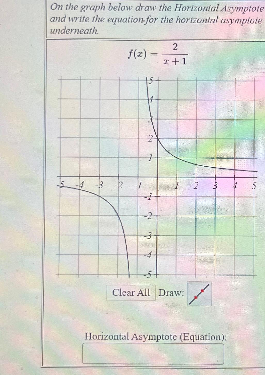 Solved On the graph below draw the Horizontal Asymptote and | Chegg.com