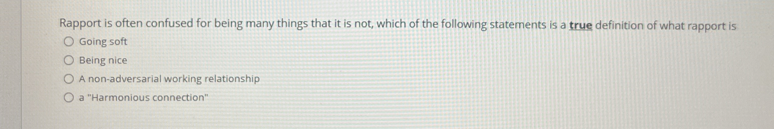 Solved Rapport is often confused for being many things that | Chegg.com