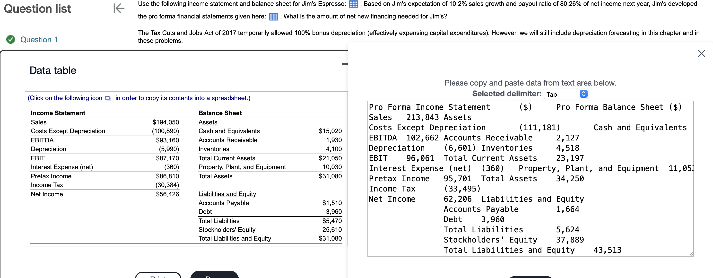 Solved Question listQuestion 1Data table(Click on the | Chegg.com