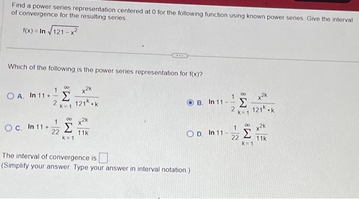 Solved Find a power series representation centered at 0 for | Chegg.com
