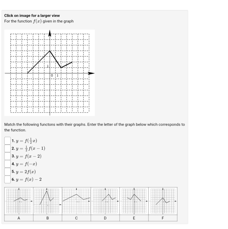 Solved Click on image for a larger viewFor the function f(x) | Chegg.com