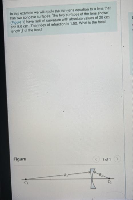Solved In this example we will apply the thin-lens equation | Chegg.com