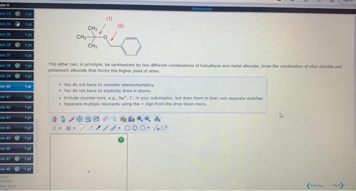 Solved Thls ether can, in principle, be synthesized by two | Chegg.com
