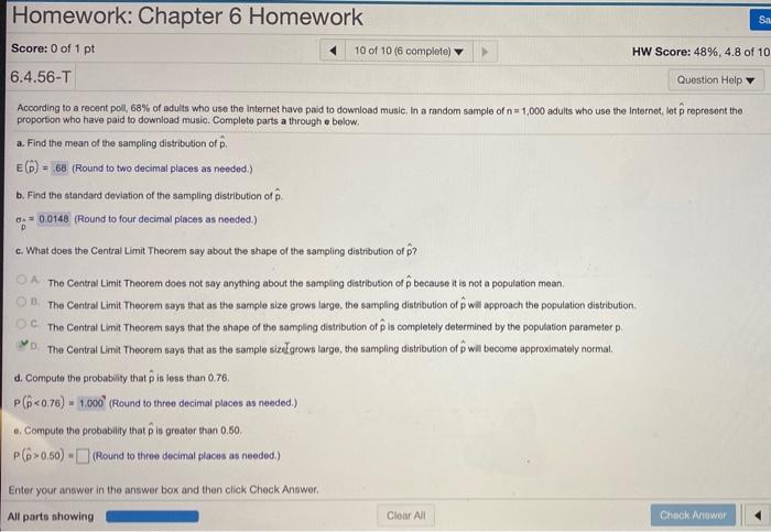 Solved Homework: Chapter 6 Homework Sa Score: 0 of 1 pt 10 | Chegg.com
