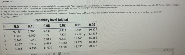 Solved QUESTION 1 In mice, an allele for brown eyes() is | Chegg.com