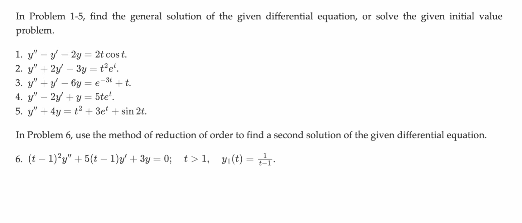 Solved In ﻿Problem 1-5, ﻿find the general solution of ﻿the | Chegg.com